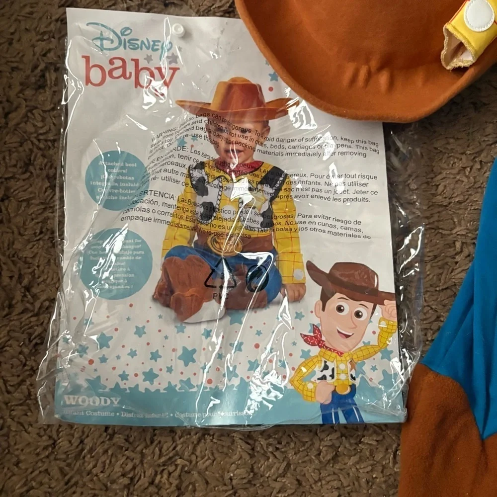 Disney | Costumes | Disney Woody Costume 218 Mos W Hat Toy Story Blue ...